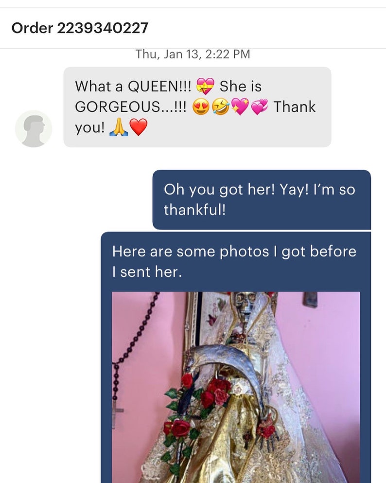 Custom Made to Order gold and Rose Santa Muerte 3ft Doll/statue - Etsy