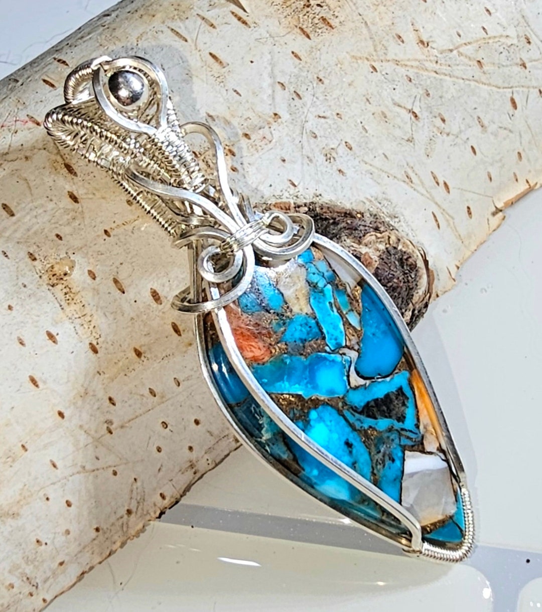 Spiny Oyster Turquoise Pendant, Spiny Oyster Turquoise W/copper ...