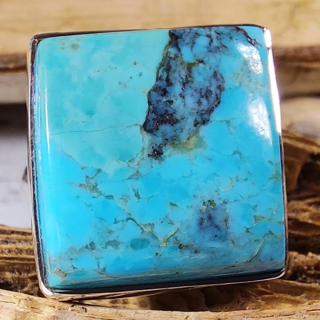 Turquoise Ring, Kingman Arizona Turquoise Ring, Turquoise Sterling ...