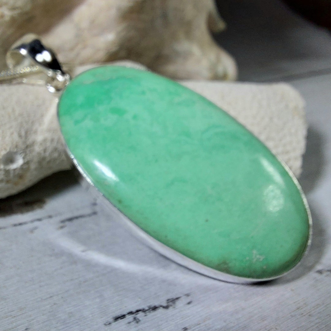 Natural Premium Variscite Pendant .925 Sterling Silver - Etsy