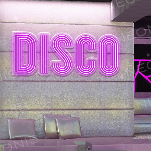 DISCO LED Neon Sign // Party Neon Sign Retro Wall Art Decor - Etsy