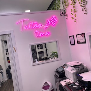 Tattoo Time LED Neon Sign for Your Studio | Wall Art Decor - Etsy
