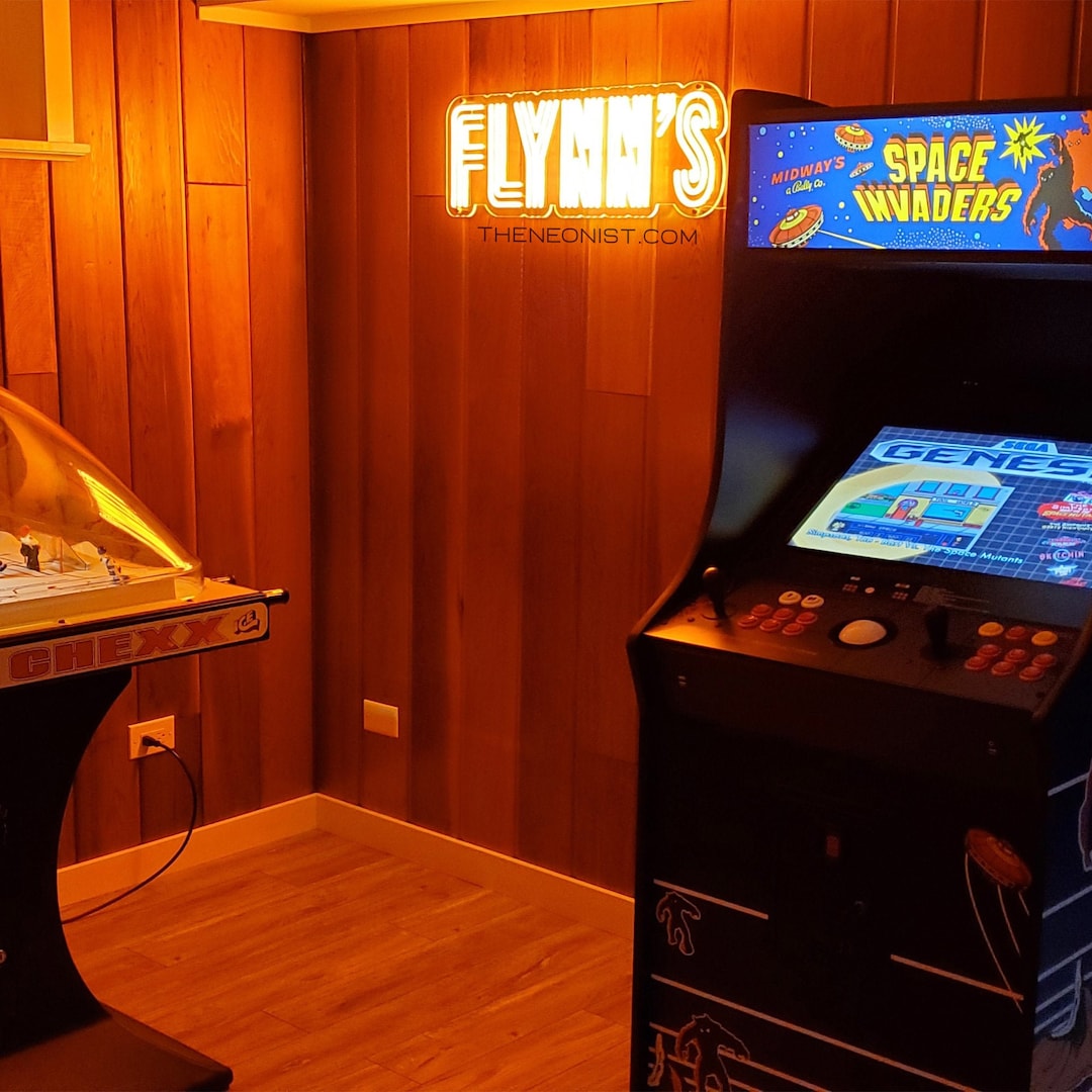 Tron Flynn's Arcade LED Neon Sign, Custom LED Neon Sign, Home Wall Art ...