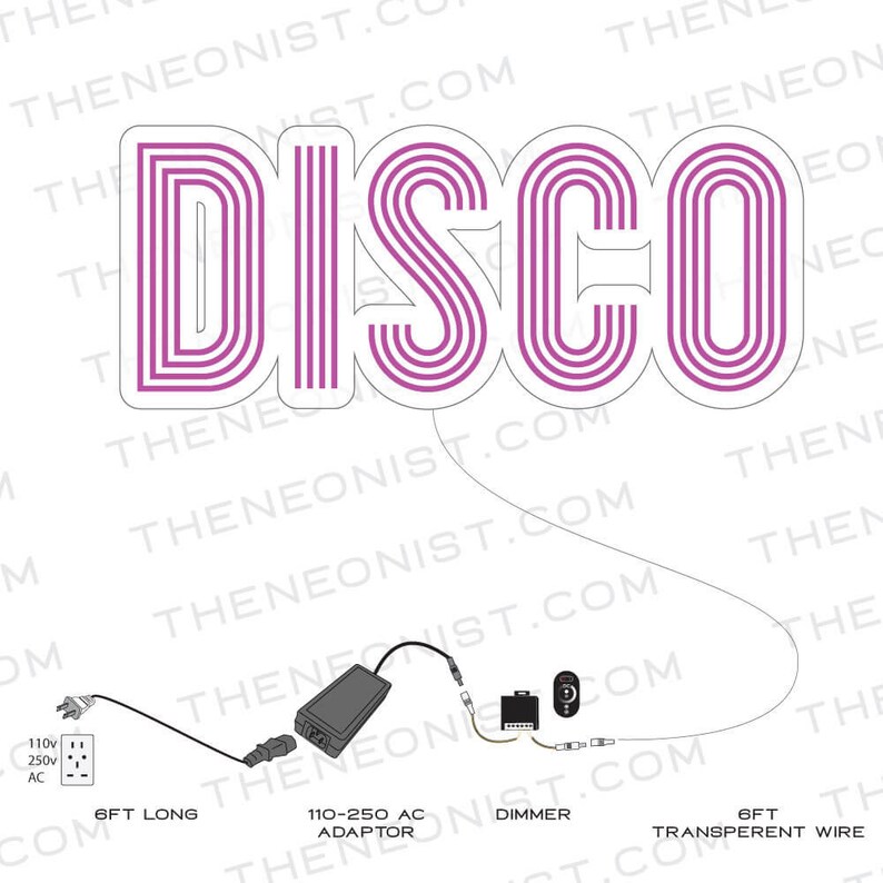 DISCO LED Neon Sign // Party Neon Sign Retro Wall Art Decor - Etsy