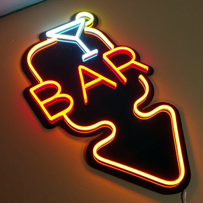Bar Arrow Direction LED Neon Sign // Neon Sign for Bar Wall - Etsy