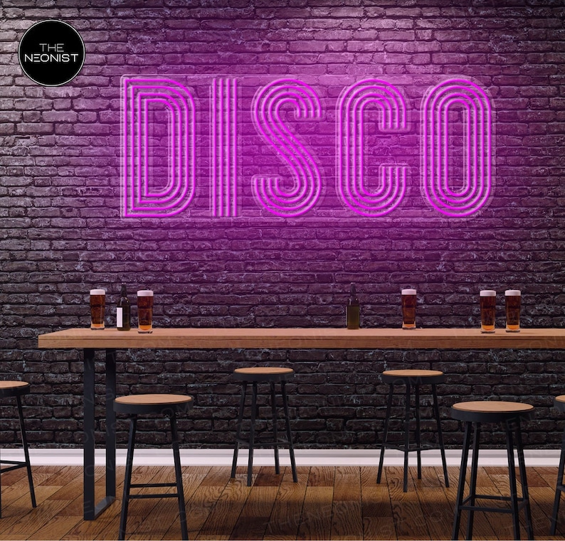 DISCO LED Neon Sign // Party Neon Sign Retro Wall Art Decor - Etsy