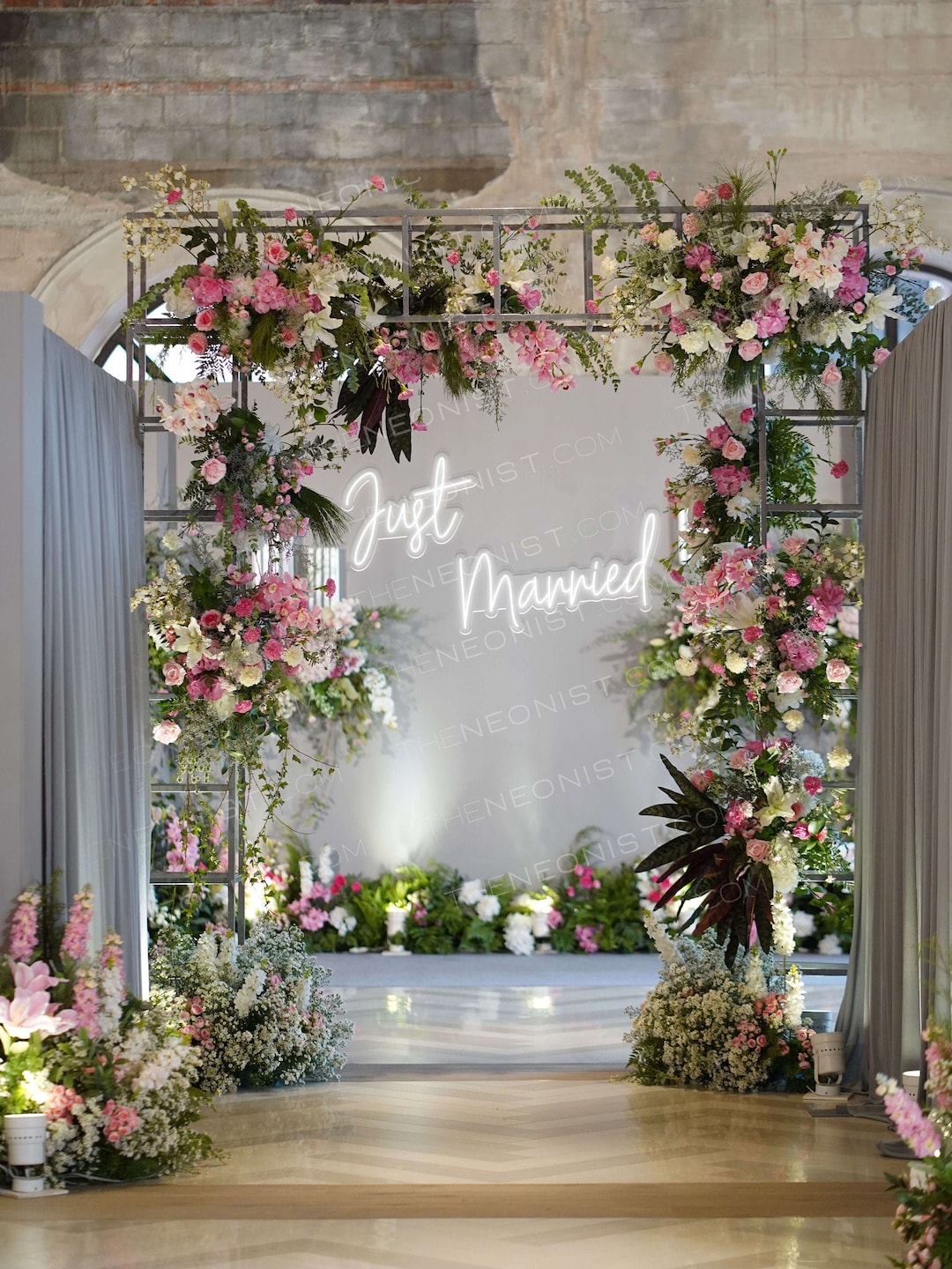 Just Married Wedding LED Neon Sign Wall Art Decor Reception Backdrop - Etsy