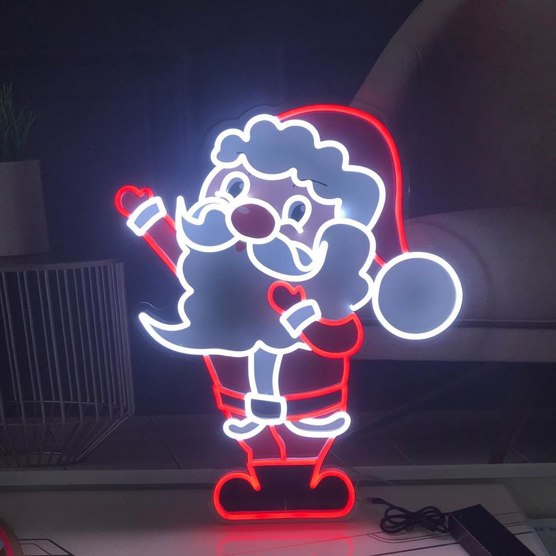 Santa Clause Christmas LED Neon Sign Waterproof Outdoor - Home Front ...