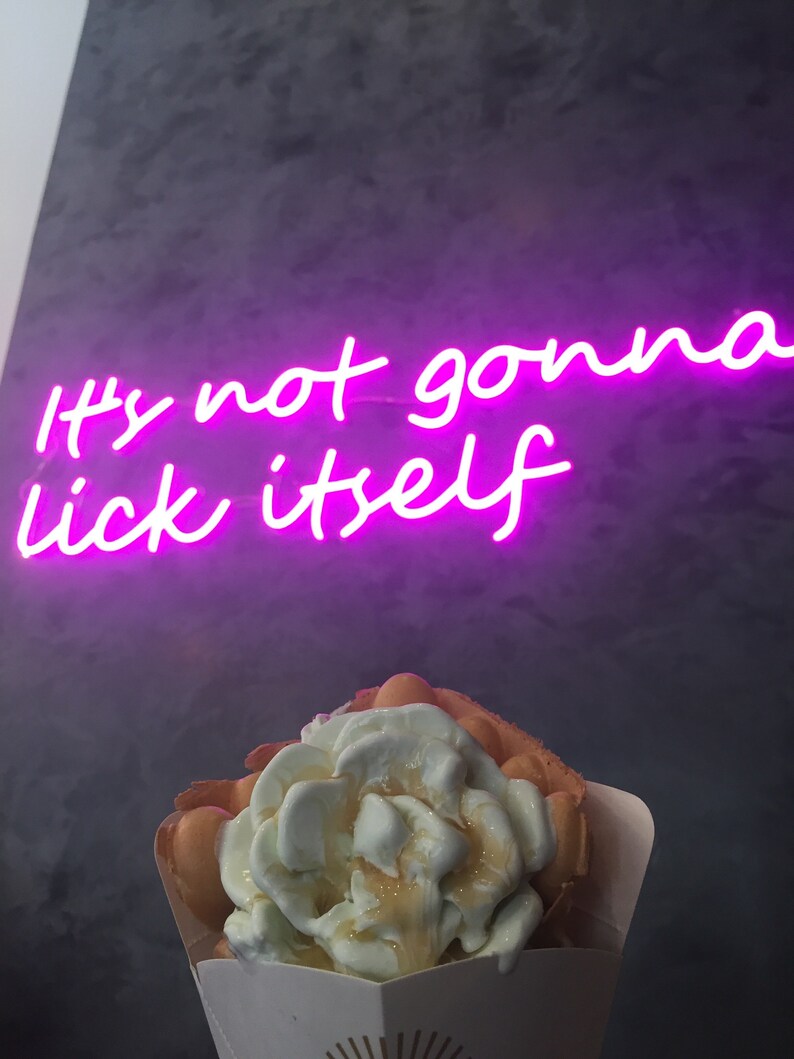 It's Not Gonna Lick Itself Quote LED Neon Sign Aesthetic - Etsy