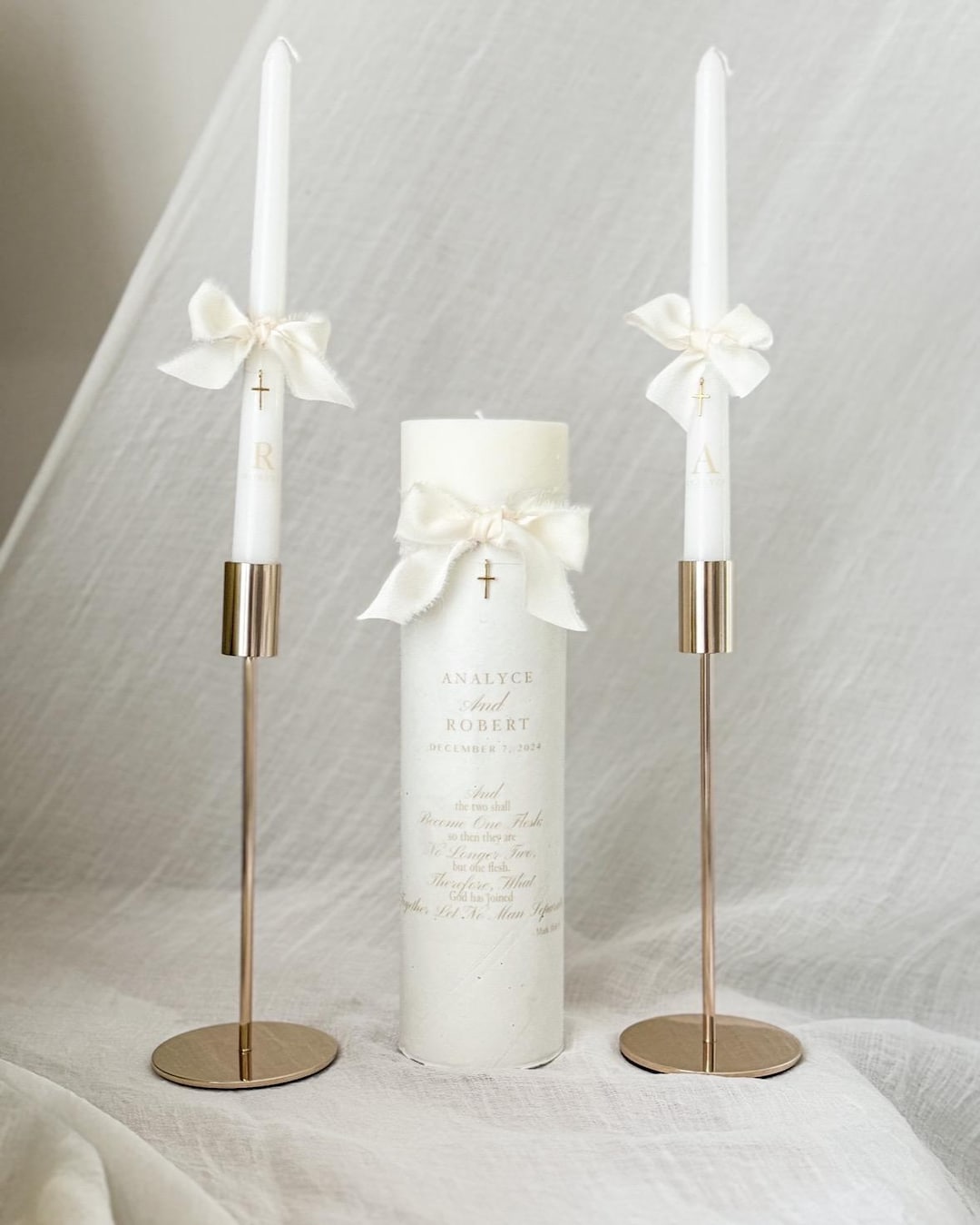 Bible Verse Unity Candle Christian Unity Elegant Unity Candle Set Set ...