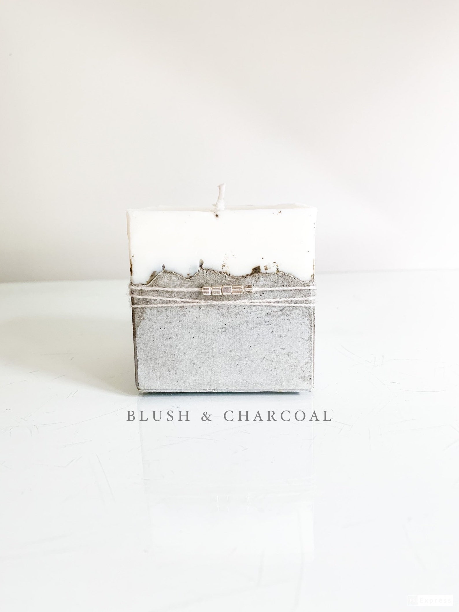 Hand Crafted Natural Grey Cement / Concrete Square Organic Soy - Etsy