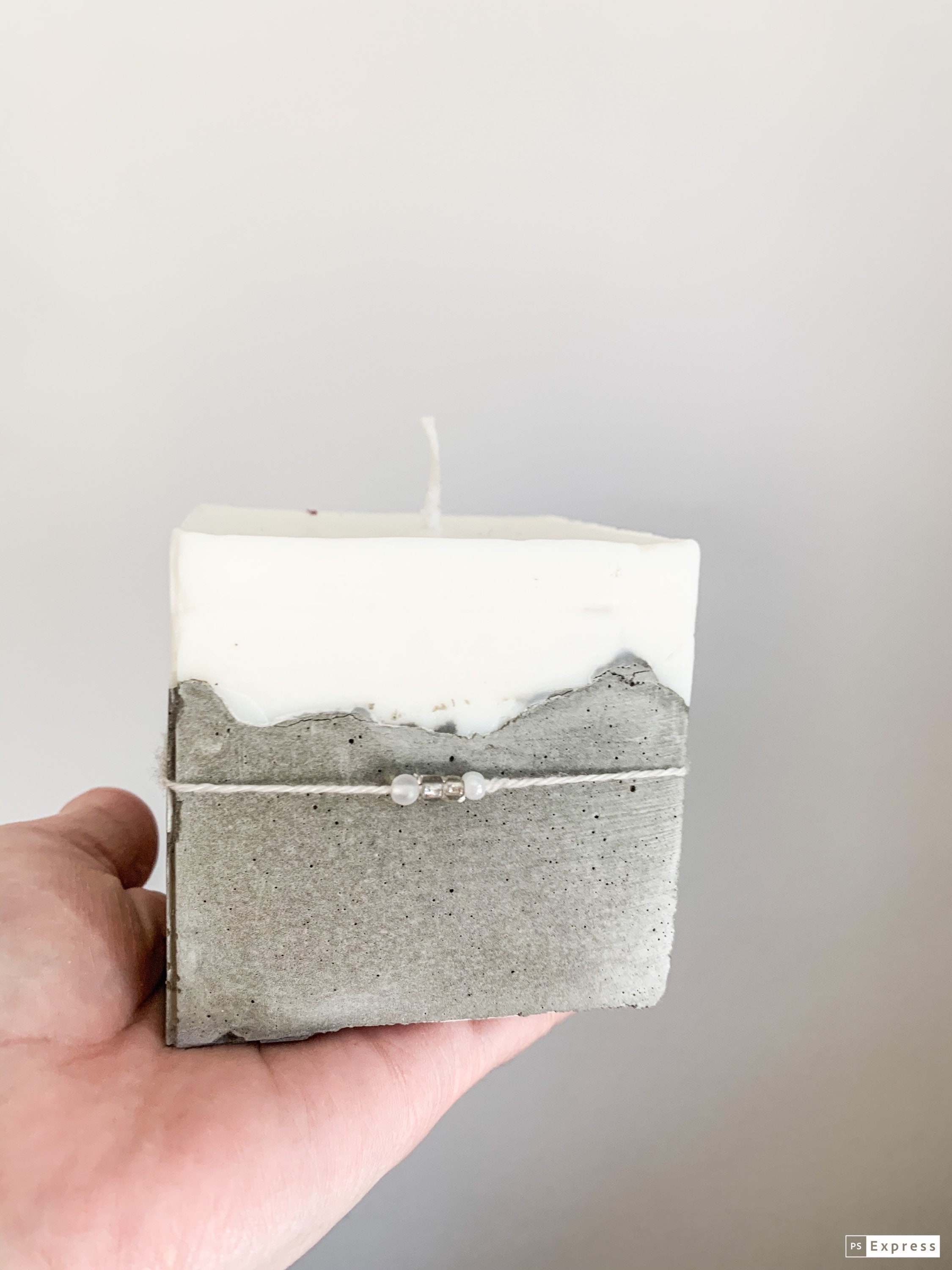Hand Crafted Natural Grey Cement / Concrete Square Organic Soy - Etsy