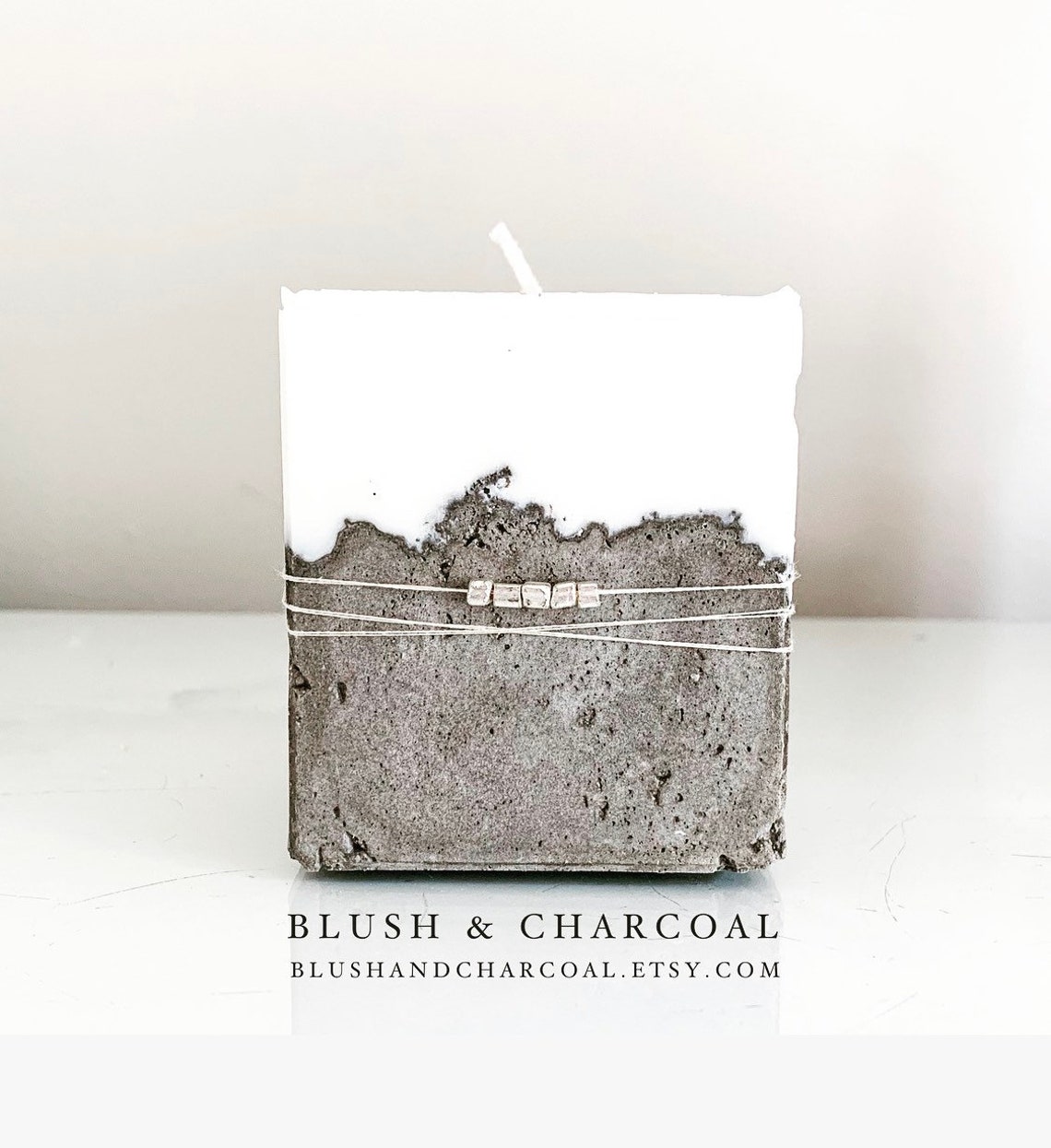 Hand Crafted Natural Grey Cement / Concrete Square Organic Soy | Etsy