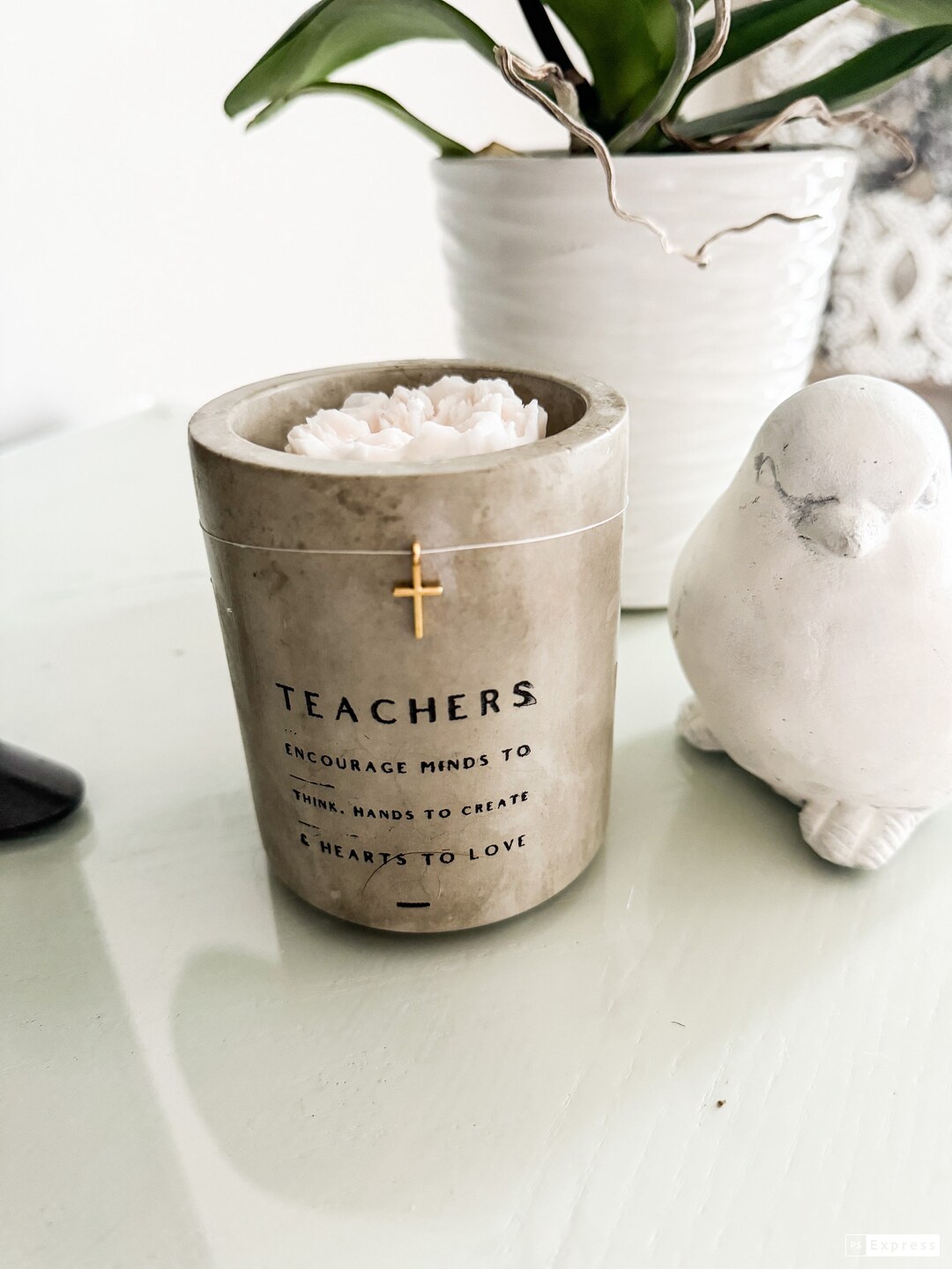 Teacher Gift Christian Gift Container With Lid Modern Cement Concrete ...