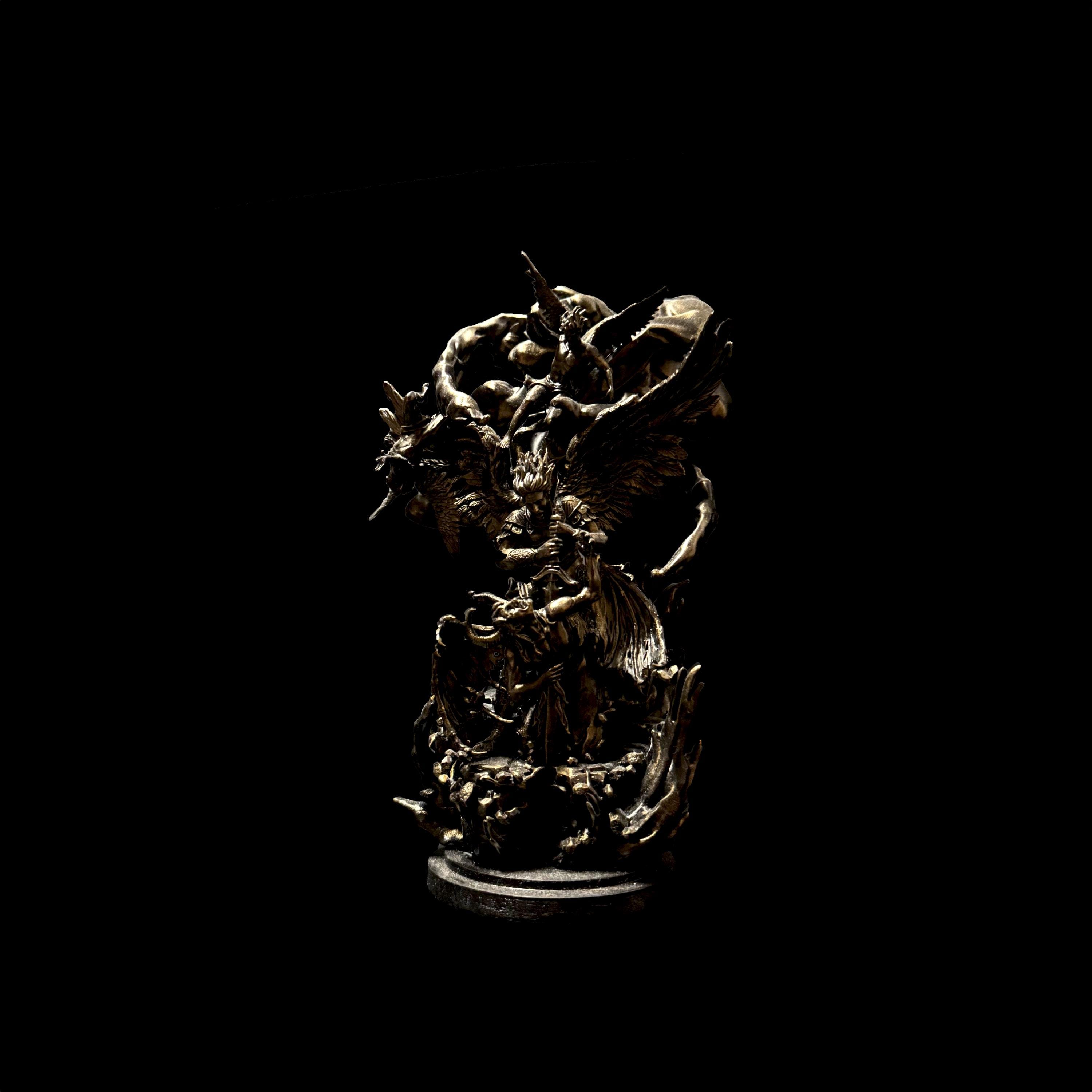 Archangel Michael Statue hellfall Bronzed - Etsy