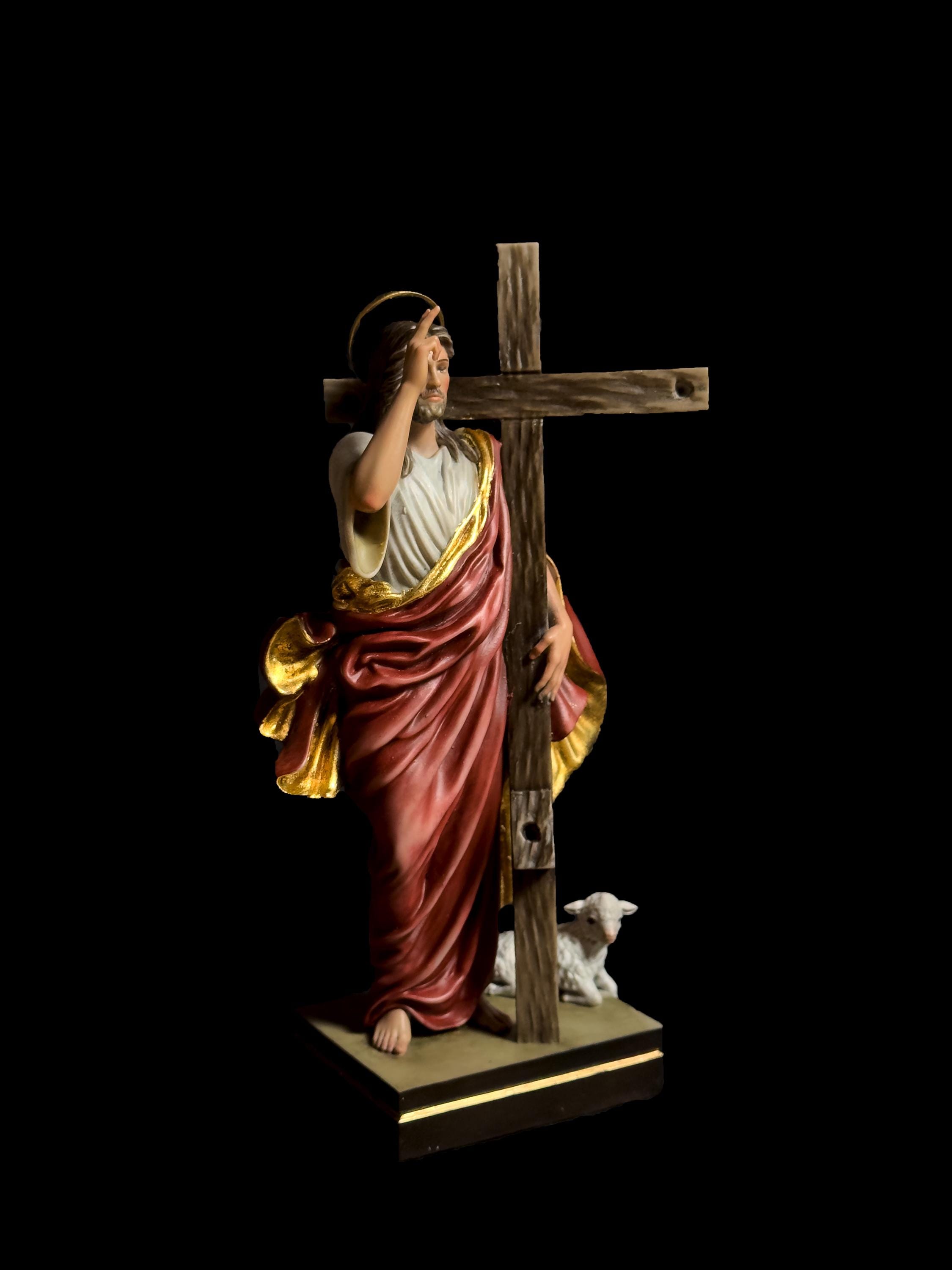 Handpainted Jesus Statue, Stone Optic Resin, Christian Home Decor - Etsy