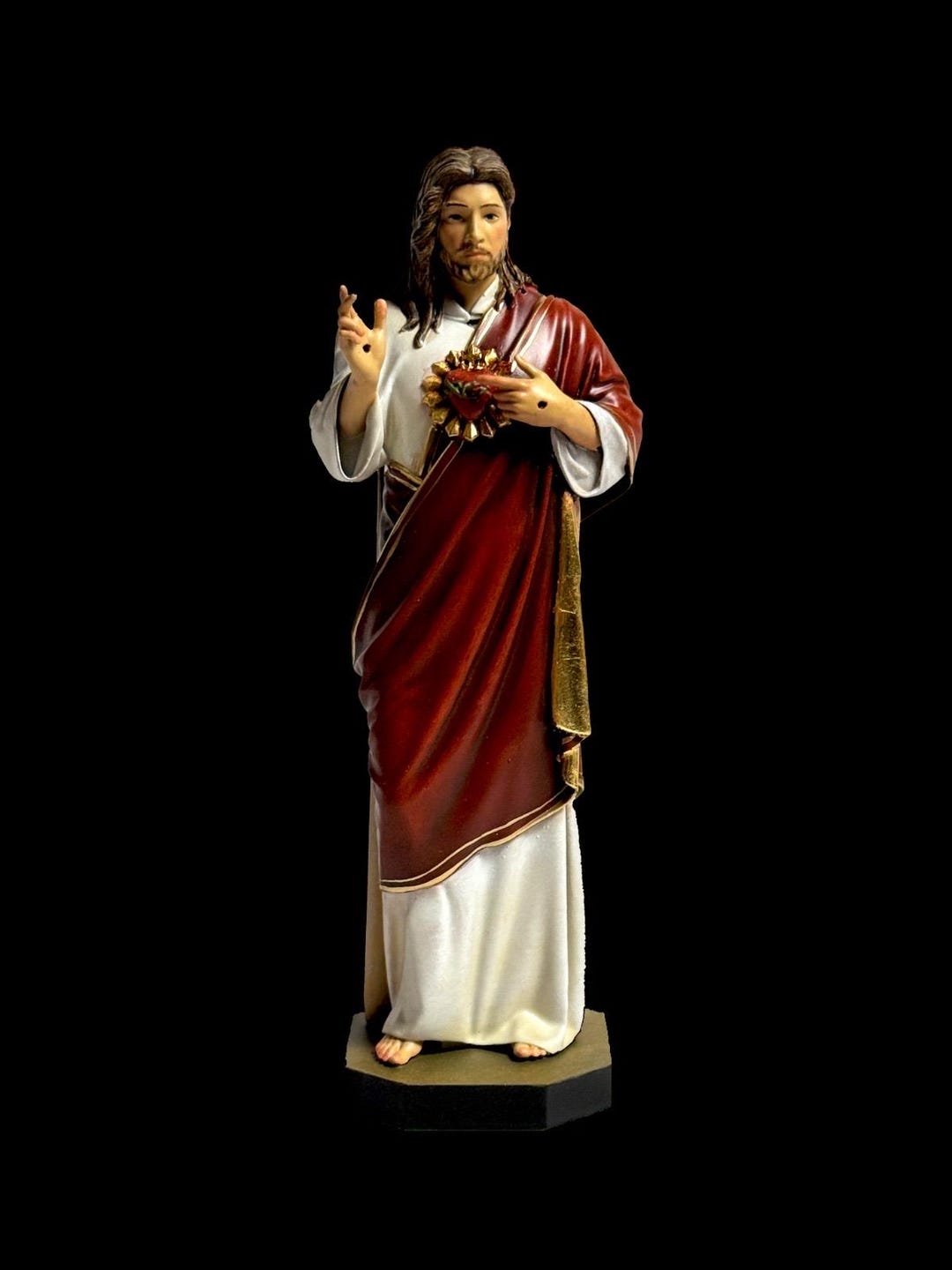 Sacred Heart of Jesus Statue – Hand-painted Catholic Figurine for Home ...