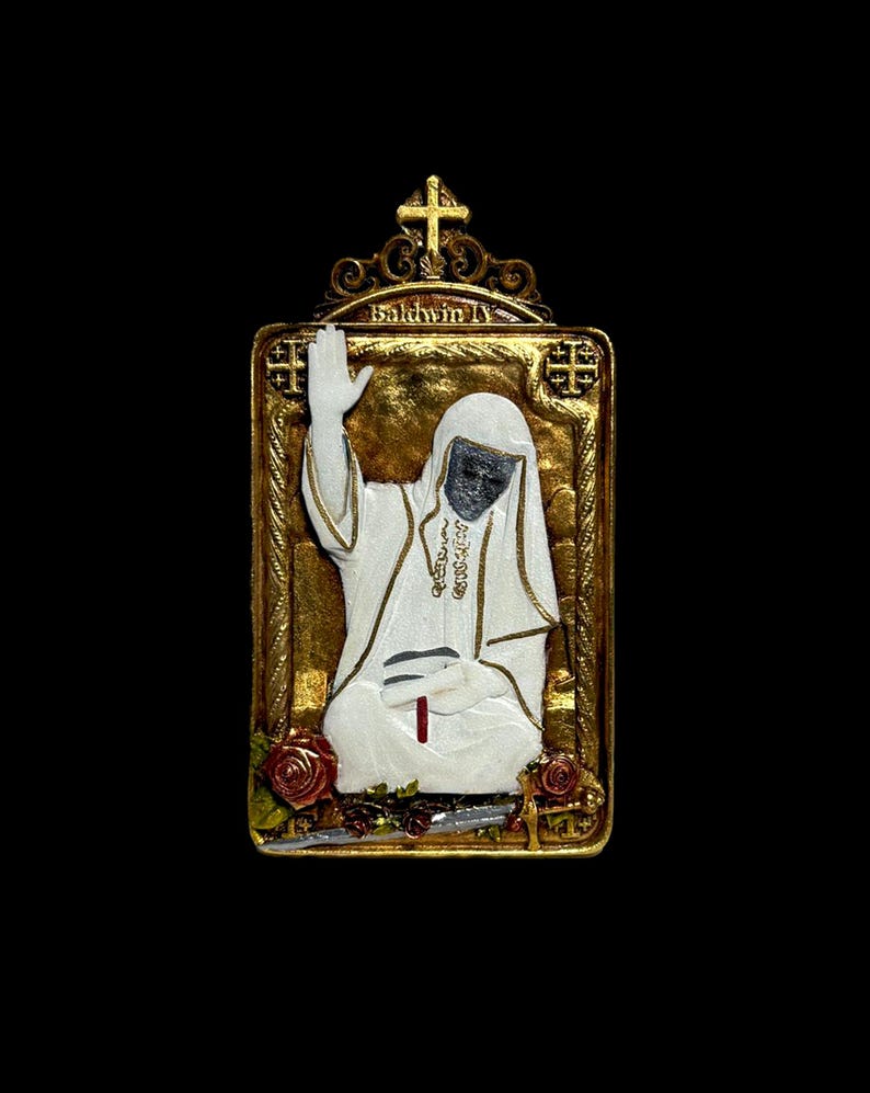 Handcrafted Baldwin IV Icon Card, Medieval Crusader Art - Etsy