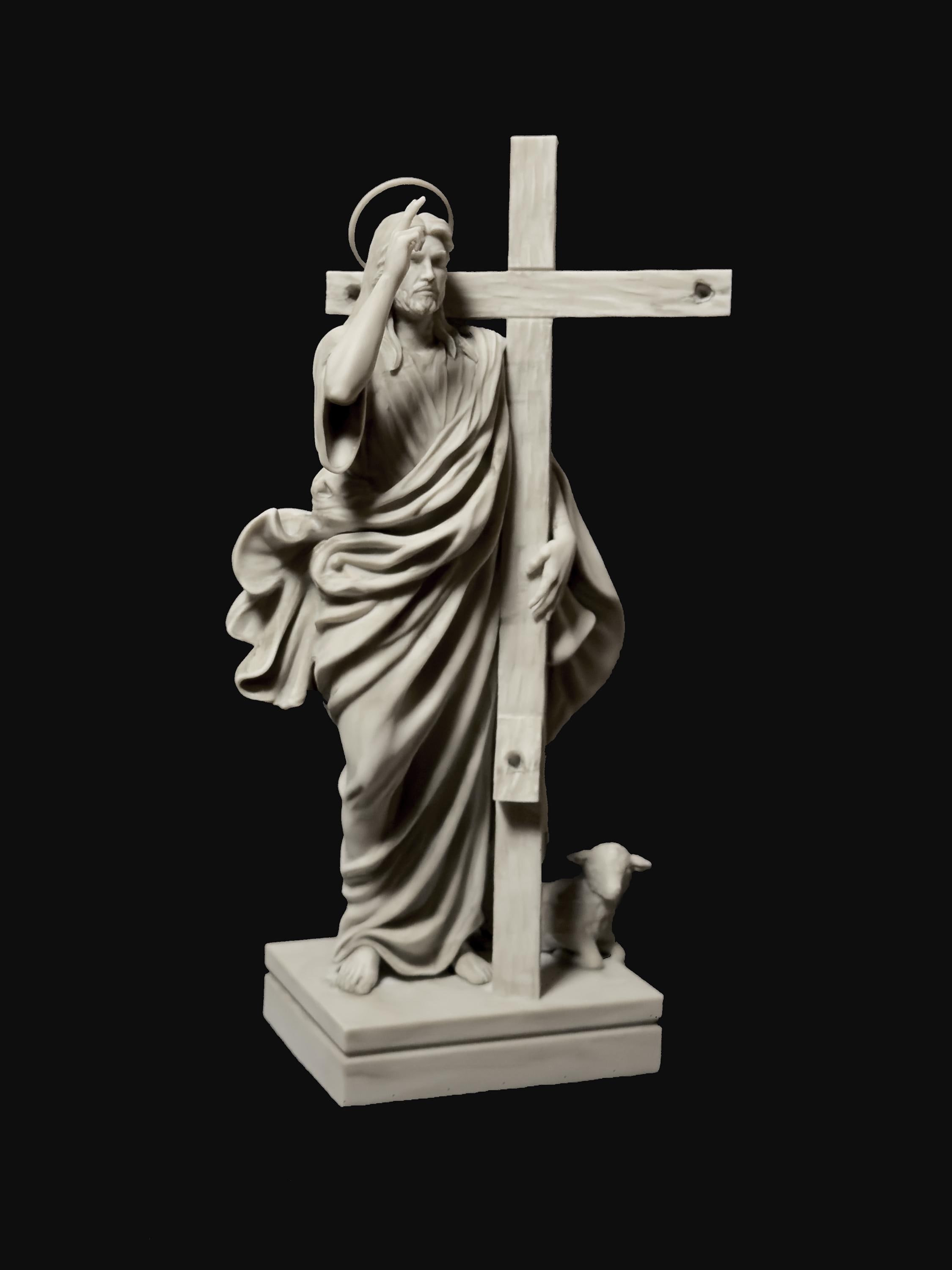 Handpainted Jesus Statue, Stone Optic Resin, Christian Home Decor - Etsy