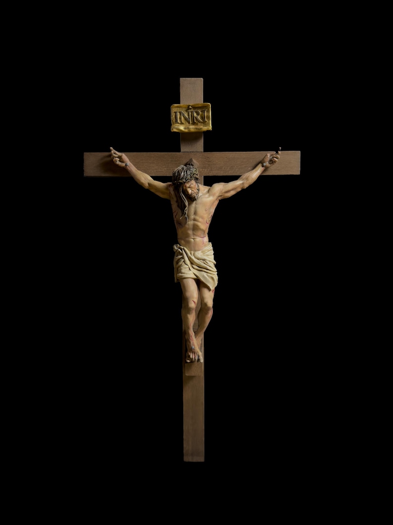 Hand-painted Resin Jesus Corpus – Catholic Wall Crucifix - Etsy