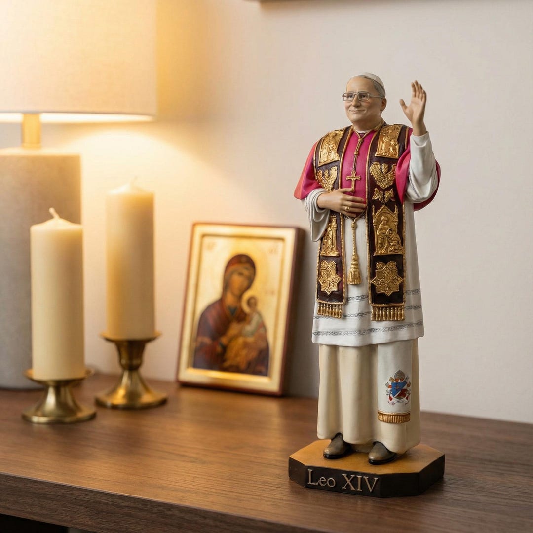 Hand-painted Pope Leo XIV Statue | Catholic Collector Sculpture - Etsy