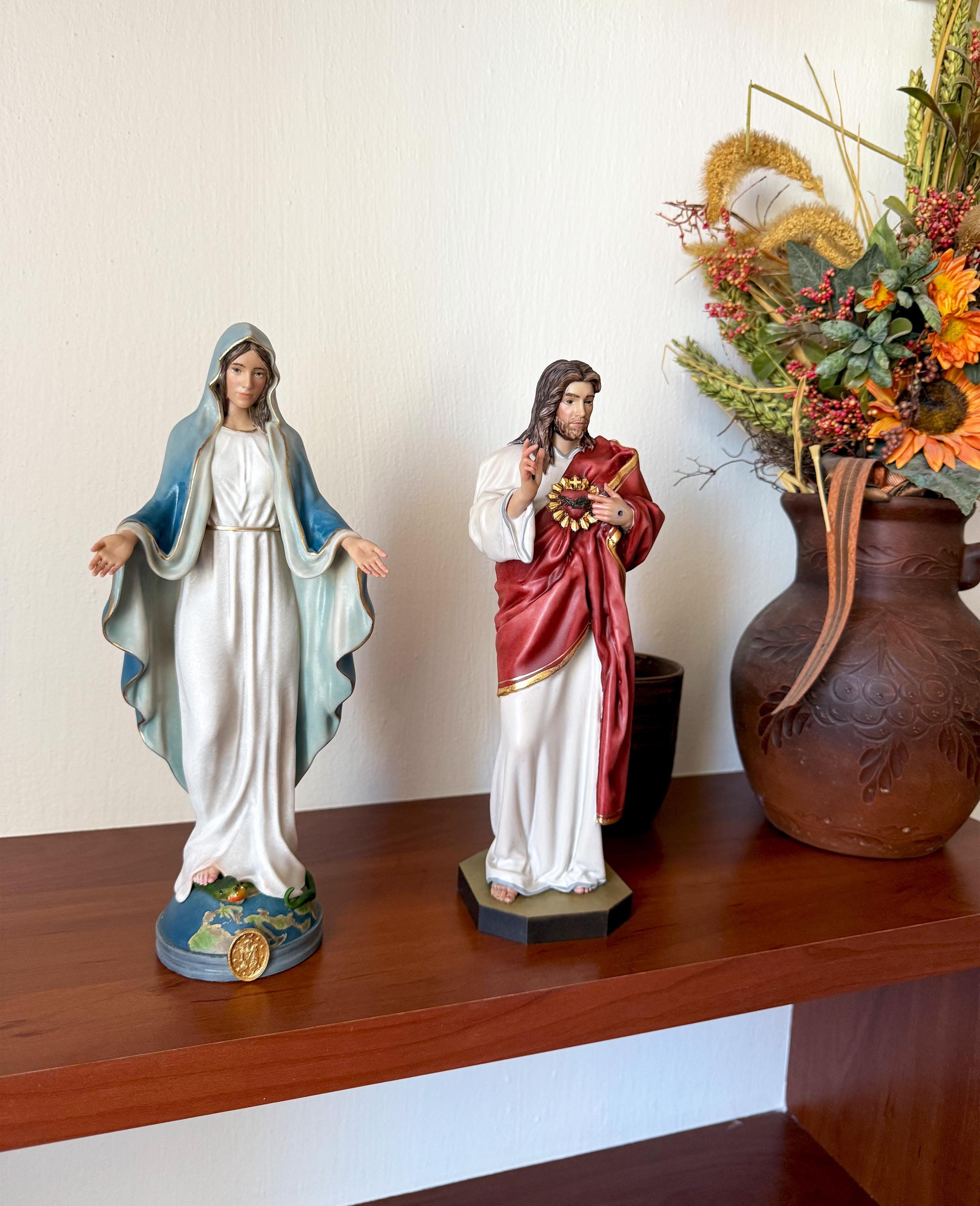 Hand-painted Our Lady of Grace Statue - Catholic Altar Decor - Etsy