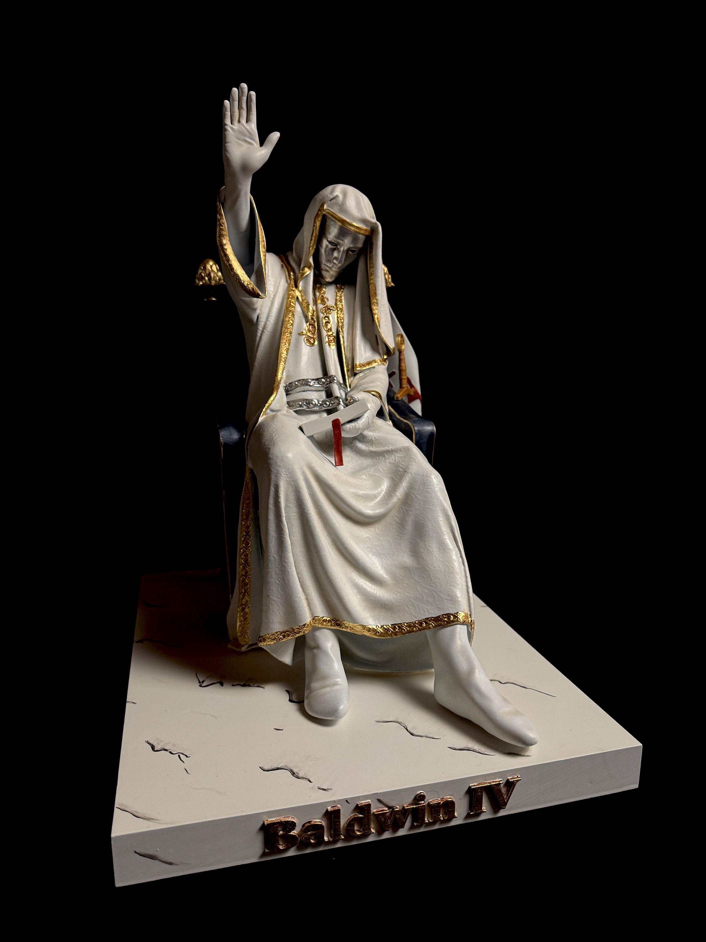 Hand-painted Baldwin IV Statue – Leper King of Jerusalem, Crusader ...