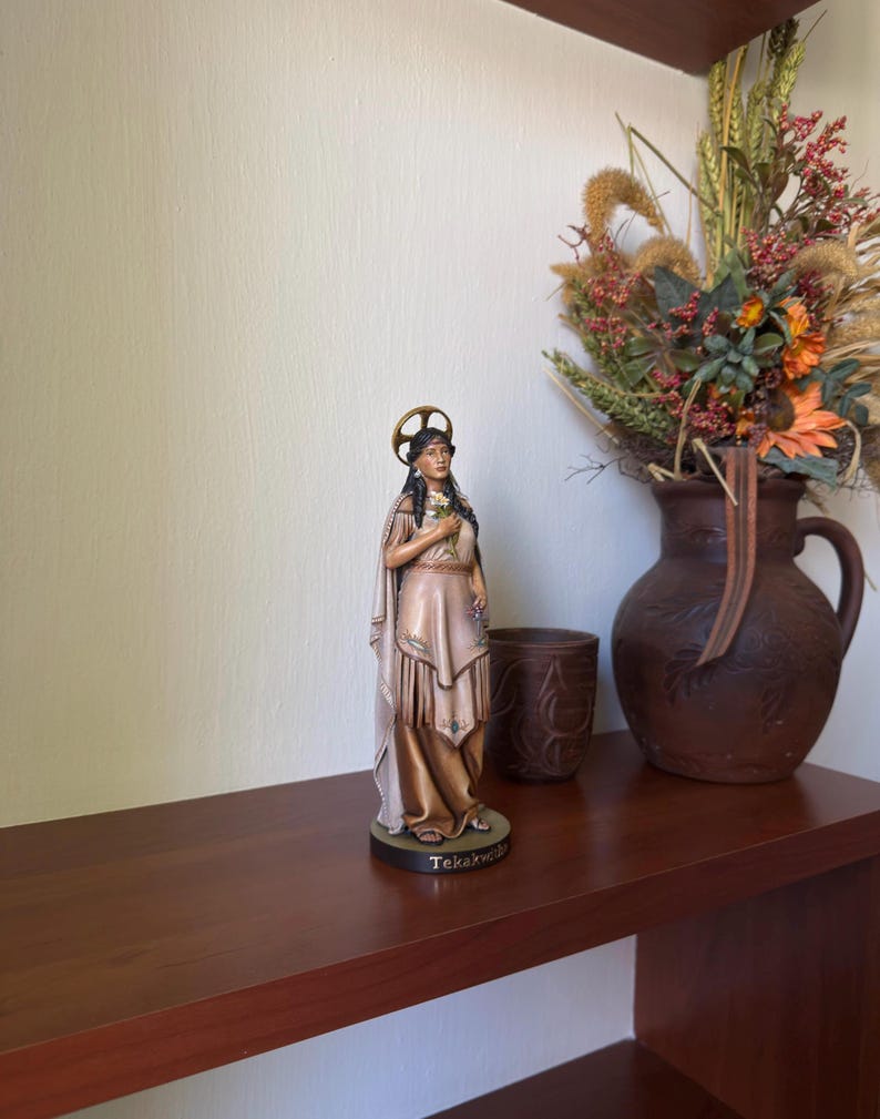 Saint Kateri Tekakwitha Statue – Hand-painted Native American Catholic ...