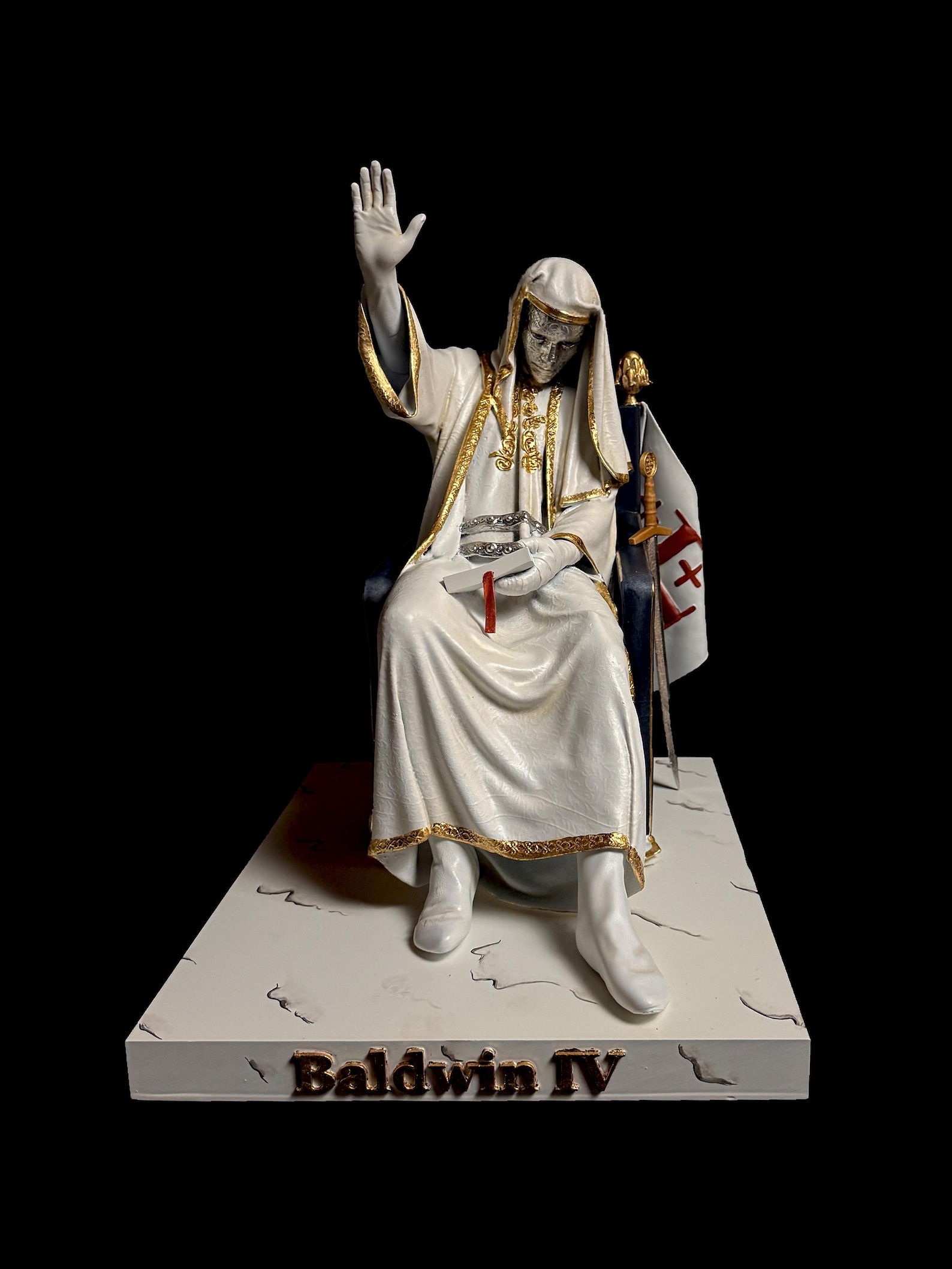Hand-painted Baldwin IV Statue – Leper King of Jerusalem, Crusader ...