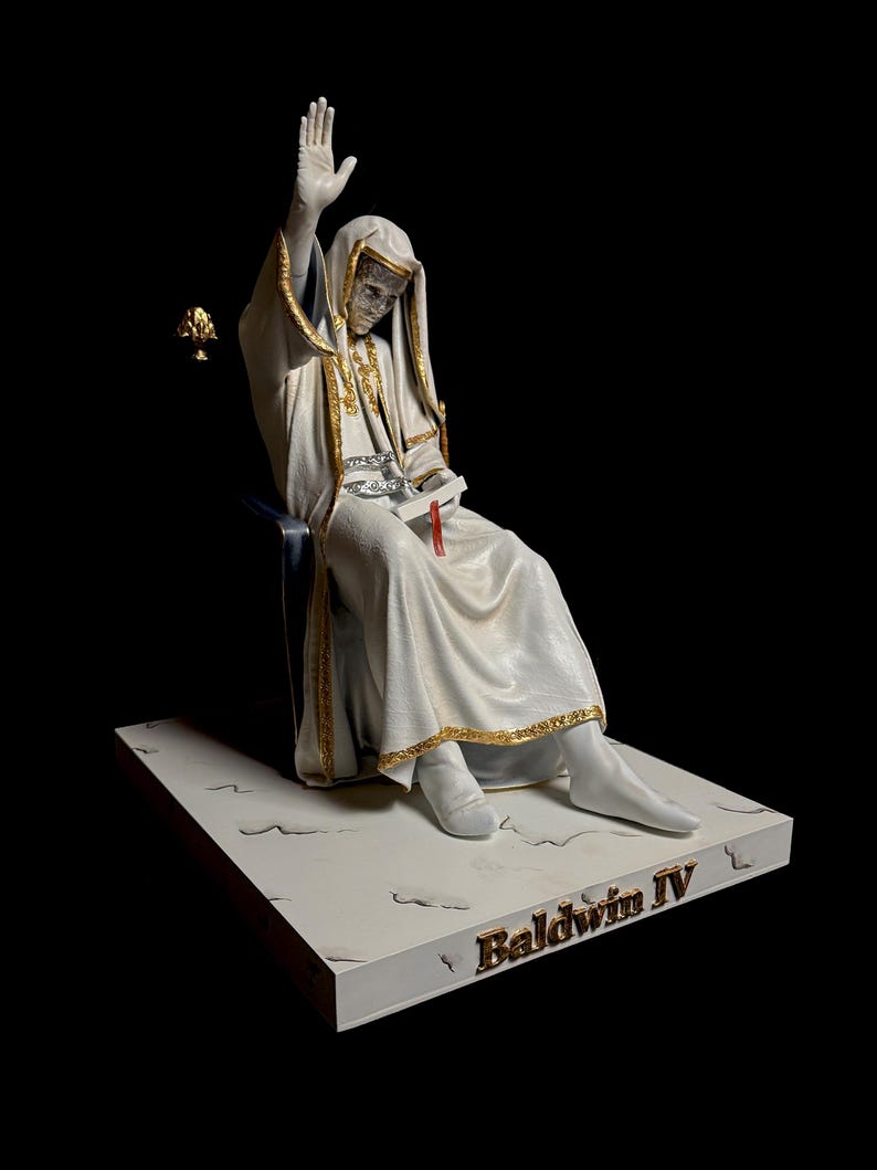 Hand-painted Baldwin IV Statue – Leper King of Jerusalem, Crusader ...