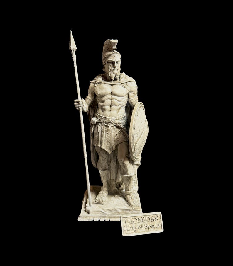 Leonidas, King of Sparta Statue – Stone-effect Spartan Warrior Decor - Etsy