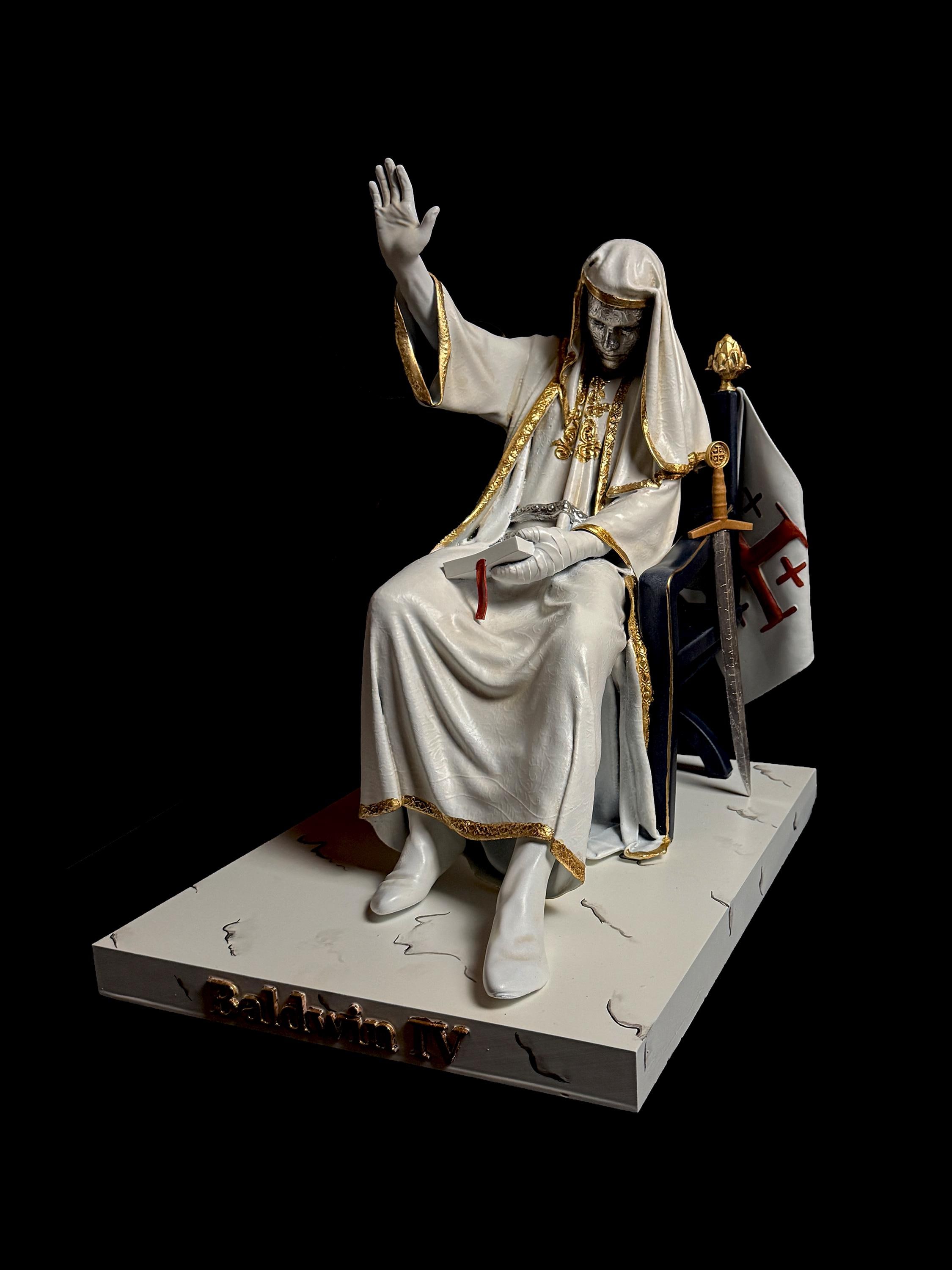 Hand-painted Baldwin IV Statue – Leper King of Jerusalem, Crusader ...