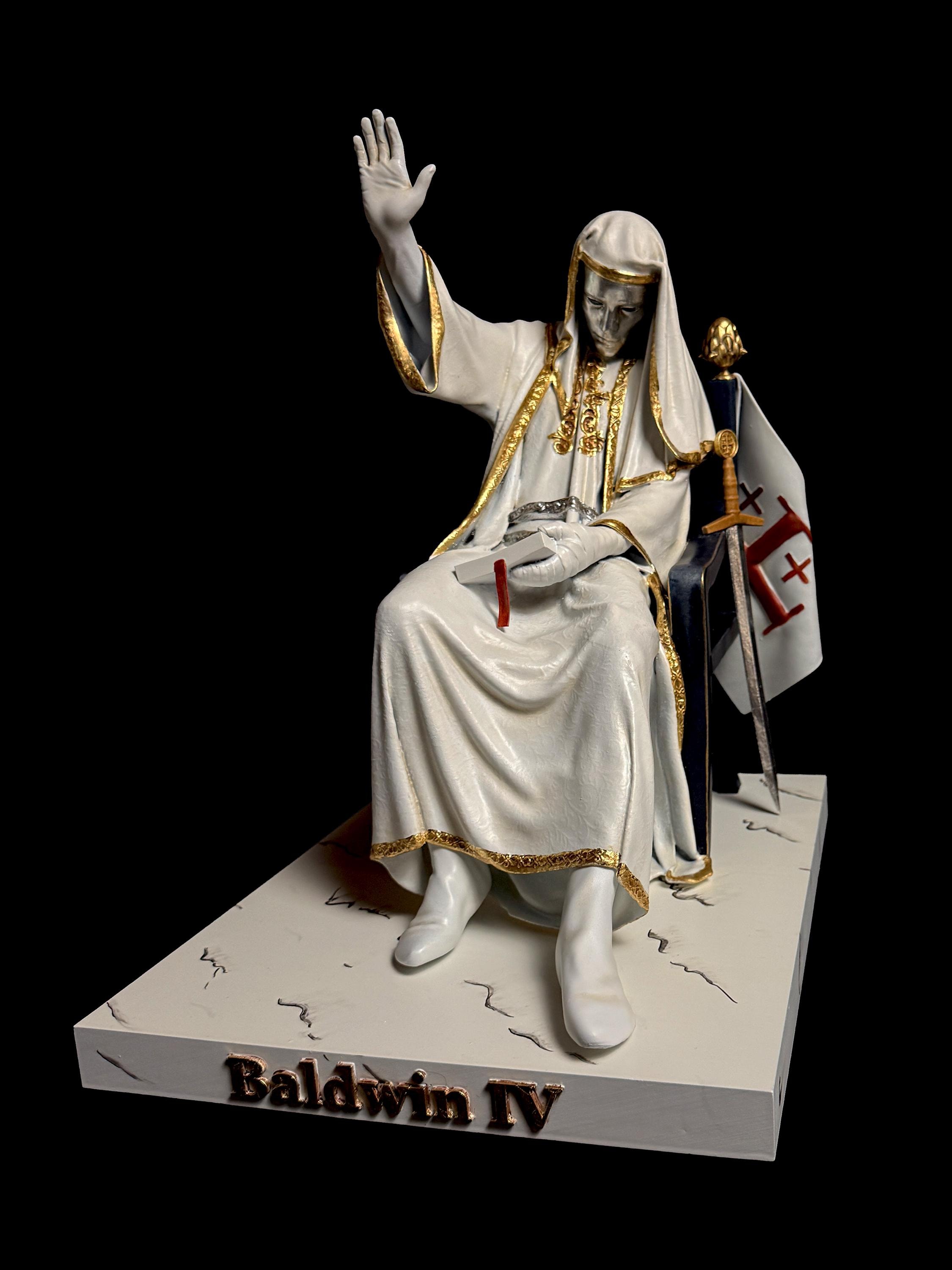 Hand-painted Baldwin IV Statue – Leper King of Jerusalem, Crusader ...