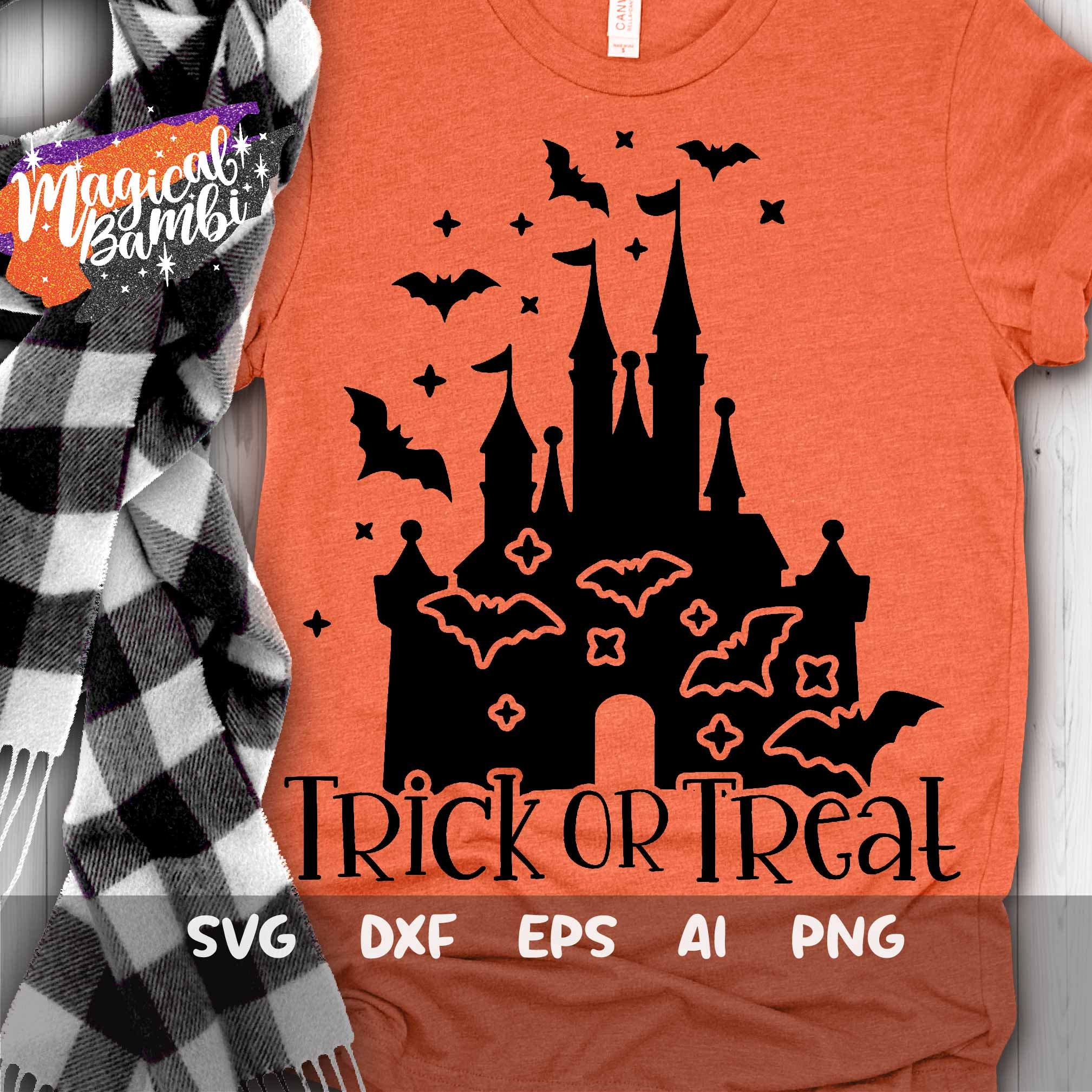 Trick or Treat Svg Spooky Castle Svg Halloween Svg - Etsy