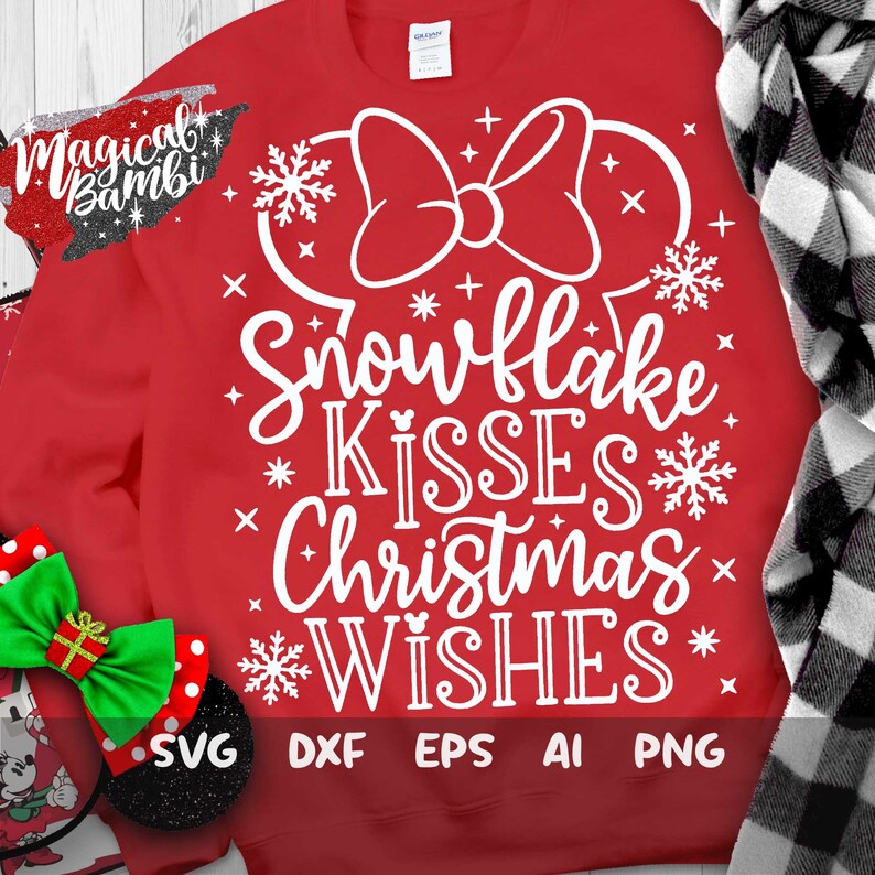 Snowflake Kisses Christmas Wishes SVG Merry Christmas SVG - Etsy