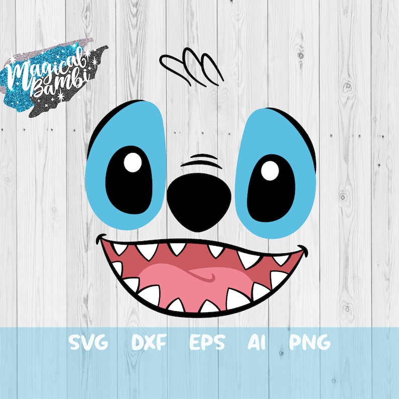 Stitch Face Svg Stitch Face Design Dxf Png Eps - Etsy