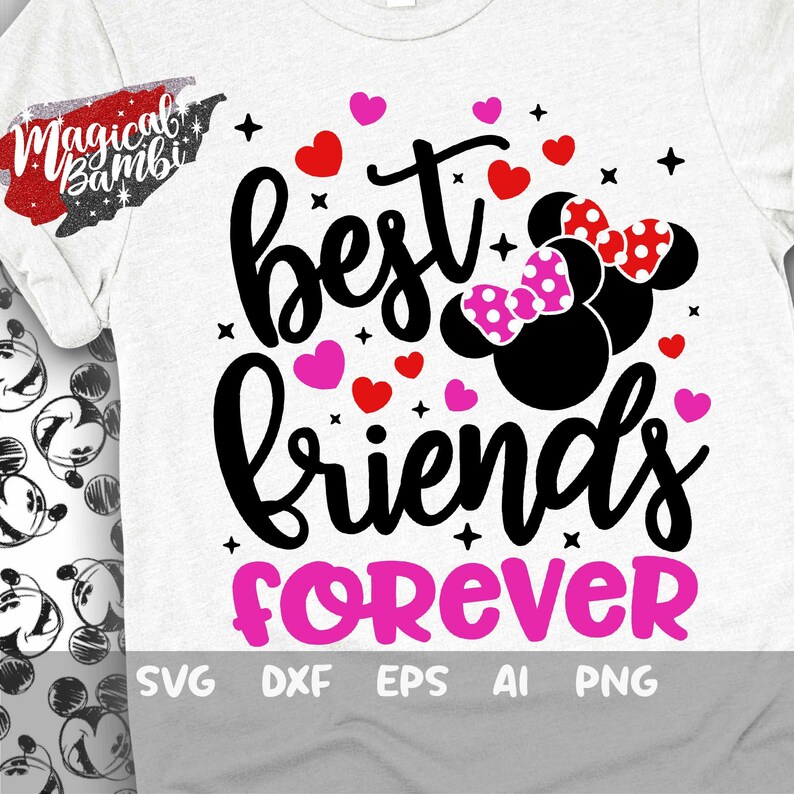Best Friends Forever Svg Best Friend Shirt Svg Ribbon Mouse - Etsy