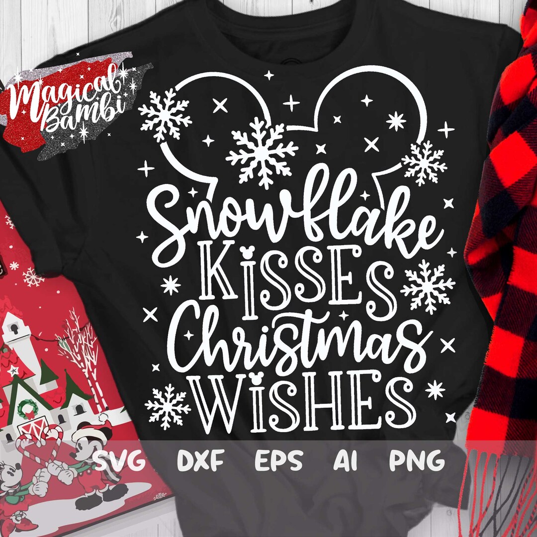 Snowflake Kisses Christmas Wishes SVG, Merry Christmas SVG, Christmas ...