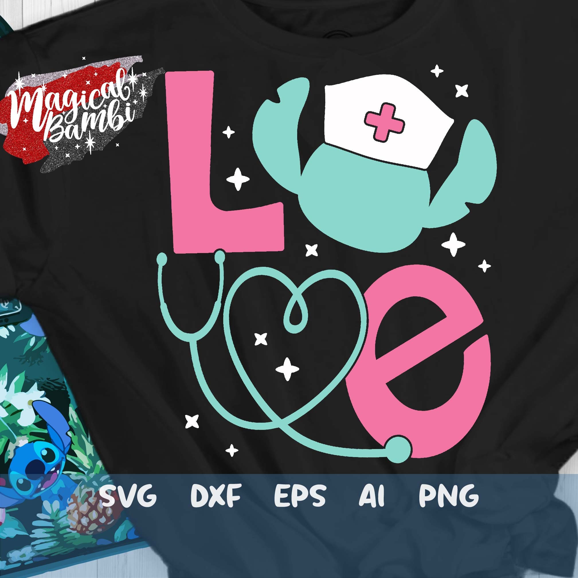LOVE Stitch SVG Nurse Mouse Svg Magical Nurse Svg Nurse - Etsy