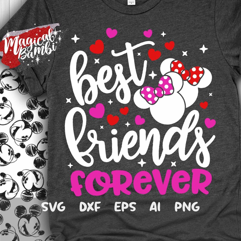 Best Friends Forever Svg Best Friend Shirt Svg Ribbon Mouse - Etsy