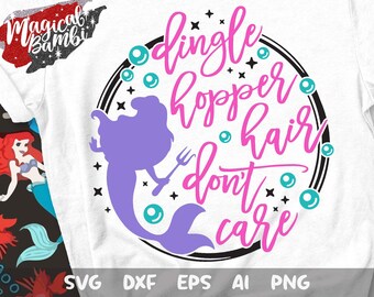 Dinglehopper Hair Don't Care SVG Mermaid Svg - Etsy