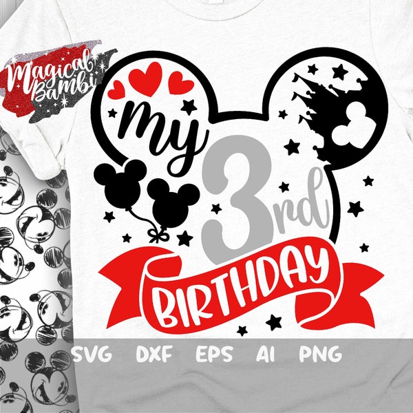 Mickey 3rd Birthday - Etsy