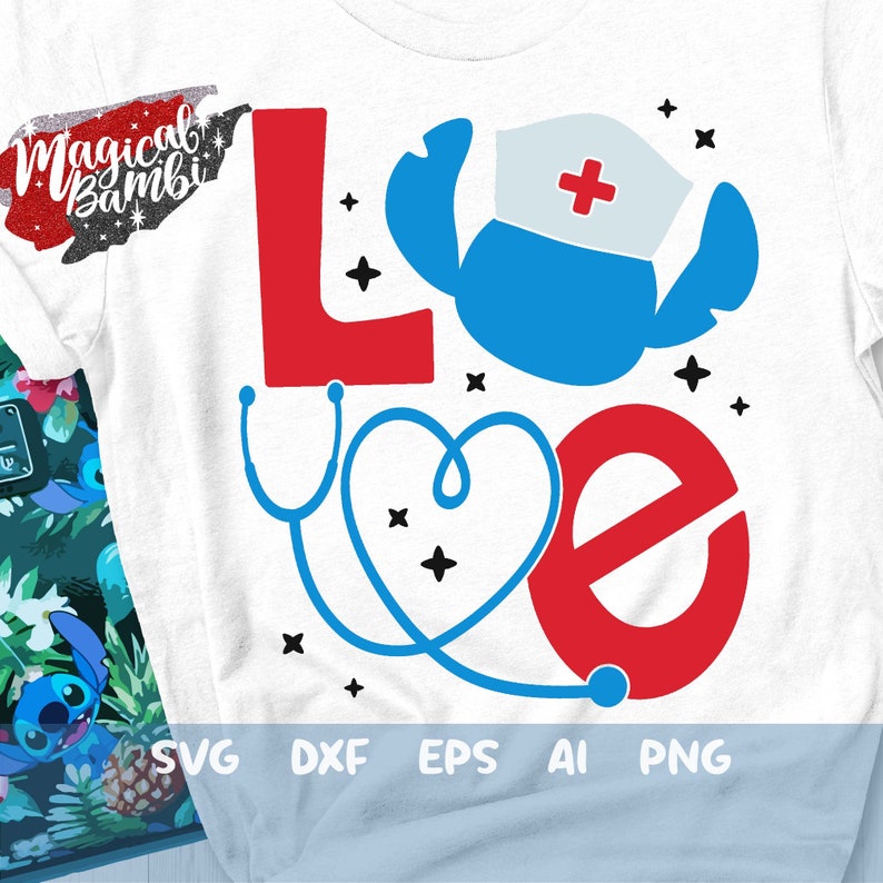 LOVE Stitch SVG Nurse Mouse Svg Magical Nurse Svg Nurse - Etsy