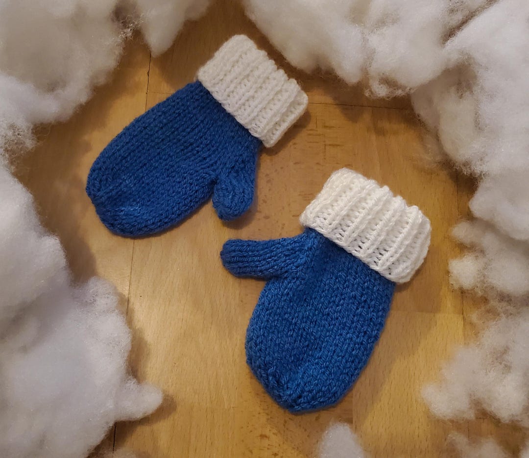 Knitting Pattern, Child Folded Cuff Mittens for Beginners, Knit Flat ...