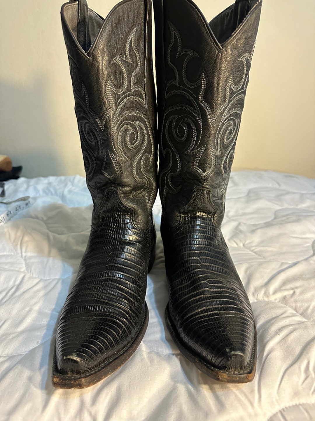 Los Altos Mexico Made Cowboy Lizard and Calf Skin Boots Size 8.5 EE - Etsy