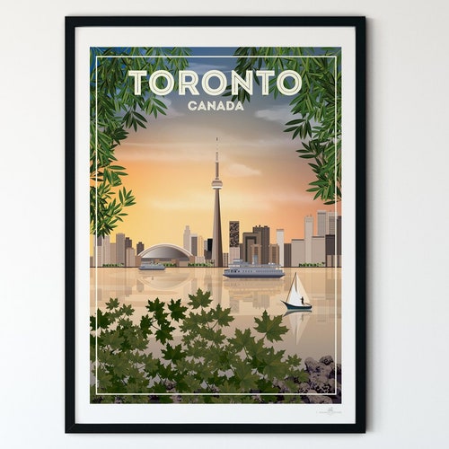 Toronto Canada Skyline Poster Print Toronto Ontario Wall Art - Etsy