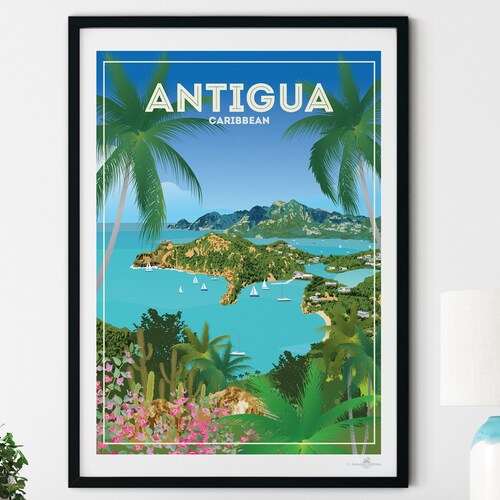Caribbean Print: Vintage West Indies Airline Travel Poster - Etsy UK