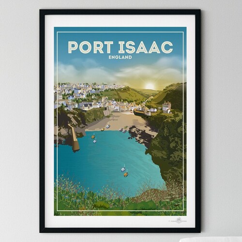 Port Isaac Cornwall. HAND SIGNED Art Print/travel Poster by - Etsy