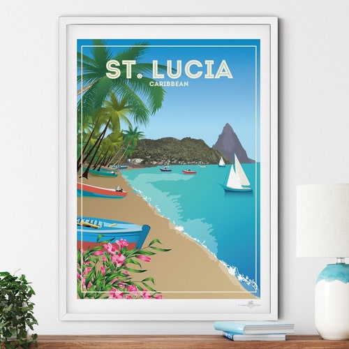St. Lucia Caribbean Poster Print - Etsy