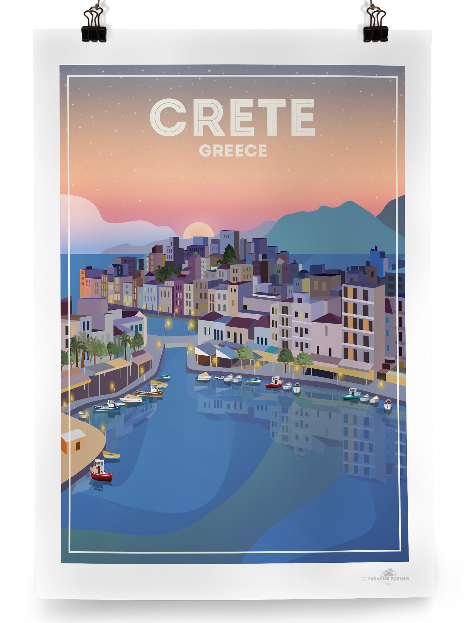 Crete Greece poster print | Etsy